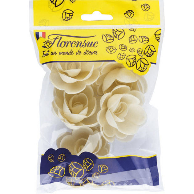 FIN DE SERIE Fleur Azyme Bio Rose Crème 5 cm (x5) Florensuc : achat ...