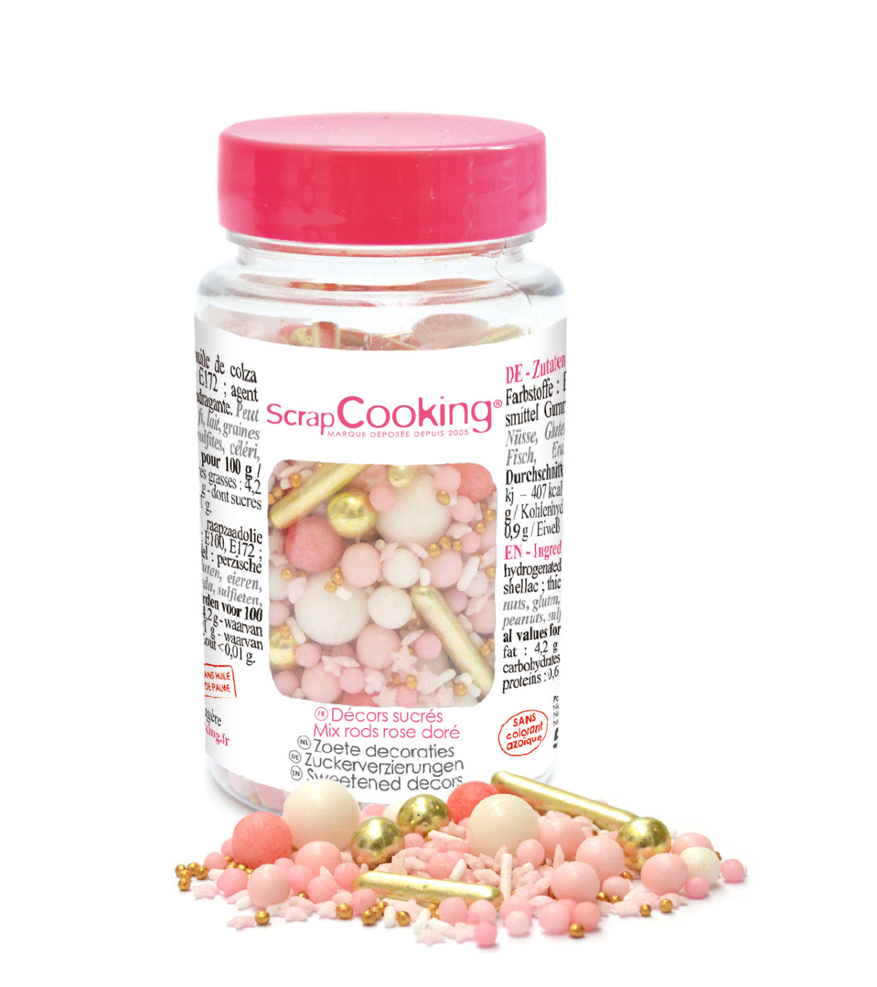 Décors en Sucre Mélange Rods Rose Doré 70 g Scrapcooking : achat, vente ...