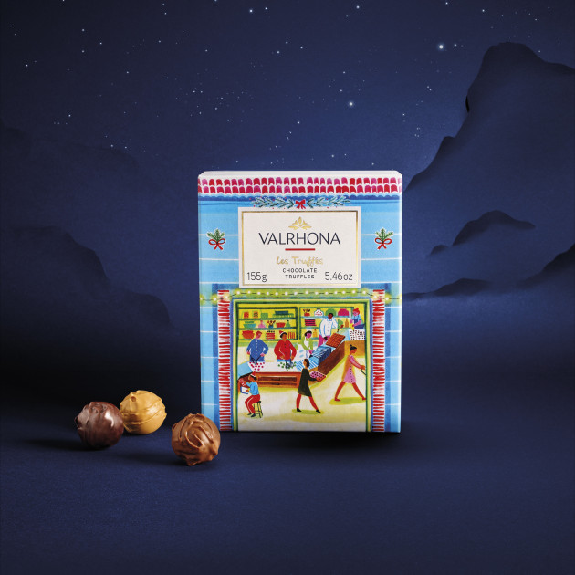Coffret 12 Truffes Noël Enrobage Chocolat 155 g Valrhona : achat, vente ...