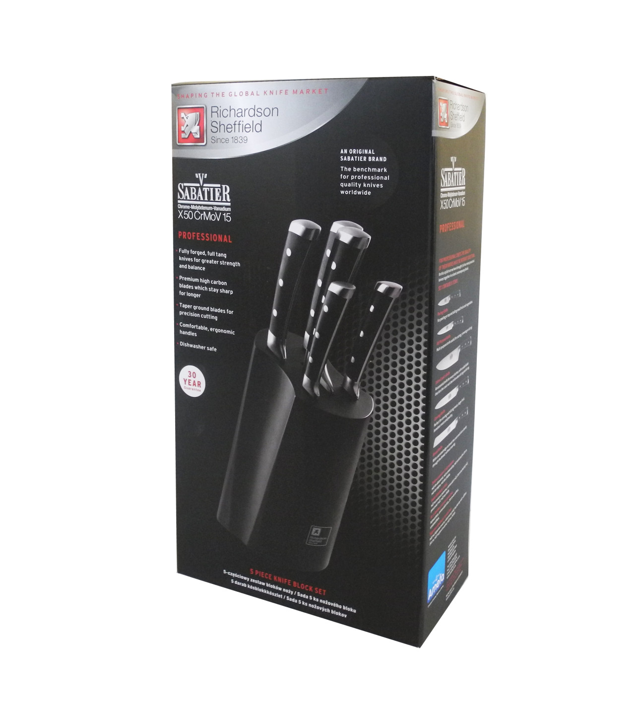 Bloc Couteau Pro On-Line 5 Couteaux de Cuisine V Sabatier Richardson ...