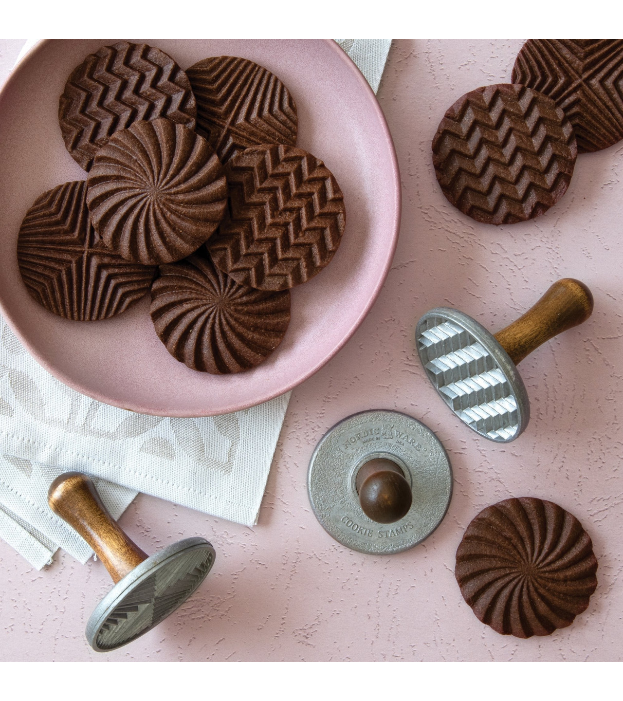 Tampons à Biscuits et Cookies Ronds Geo (x3) Nordic Ware : achat, vente ...