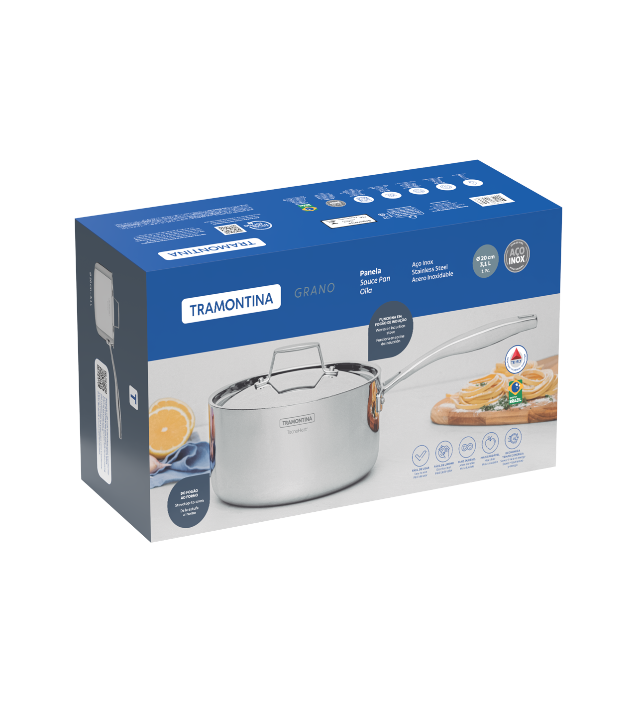 Casserole en Inox Ø 20 cm Grano Tramontina : achat, vente - CuisineAddict
