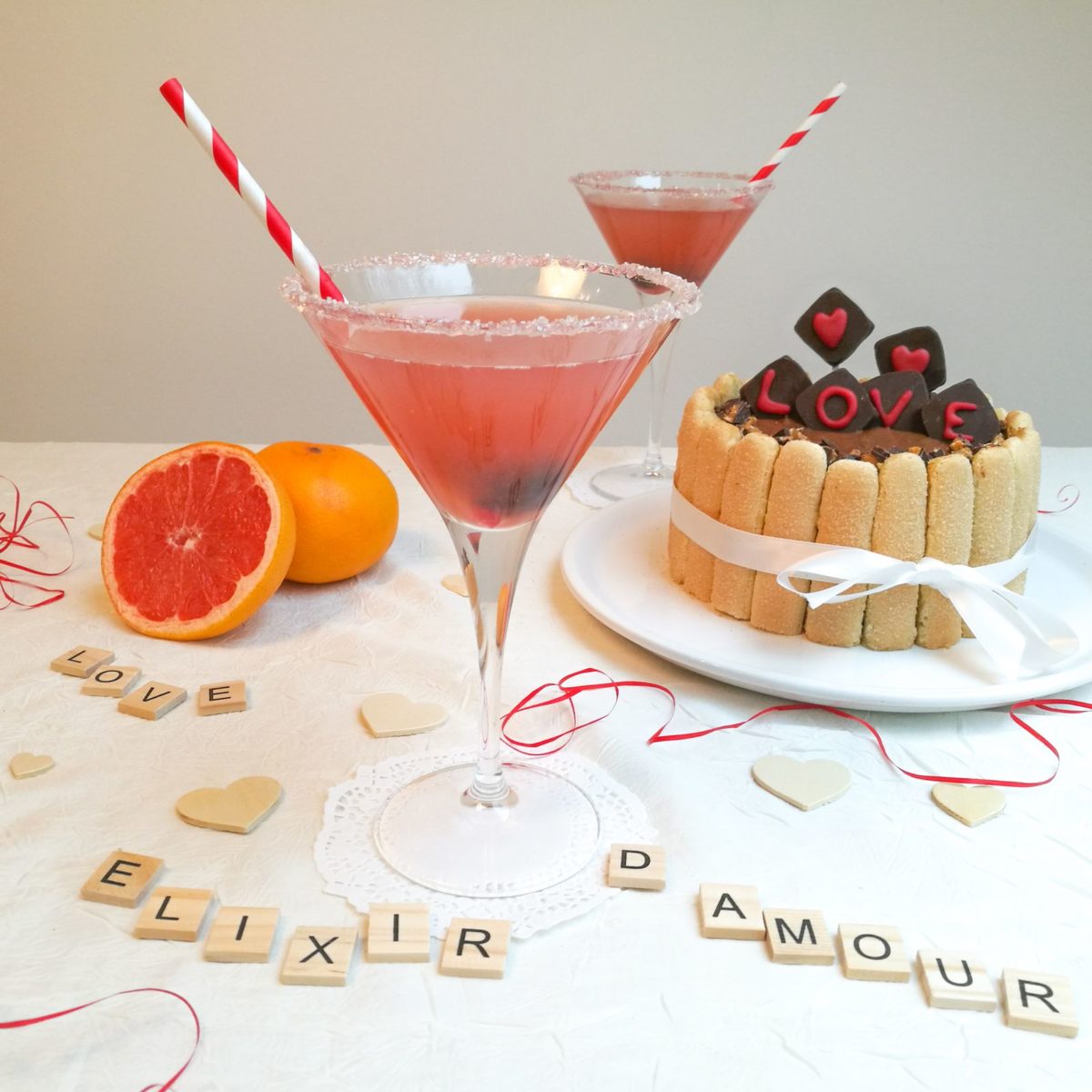 Cocktail Saint-Valentin : limonade, pamplemousse et hibiscus