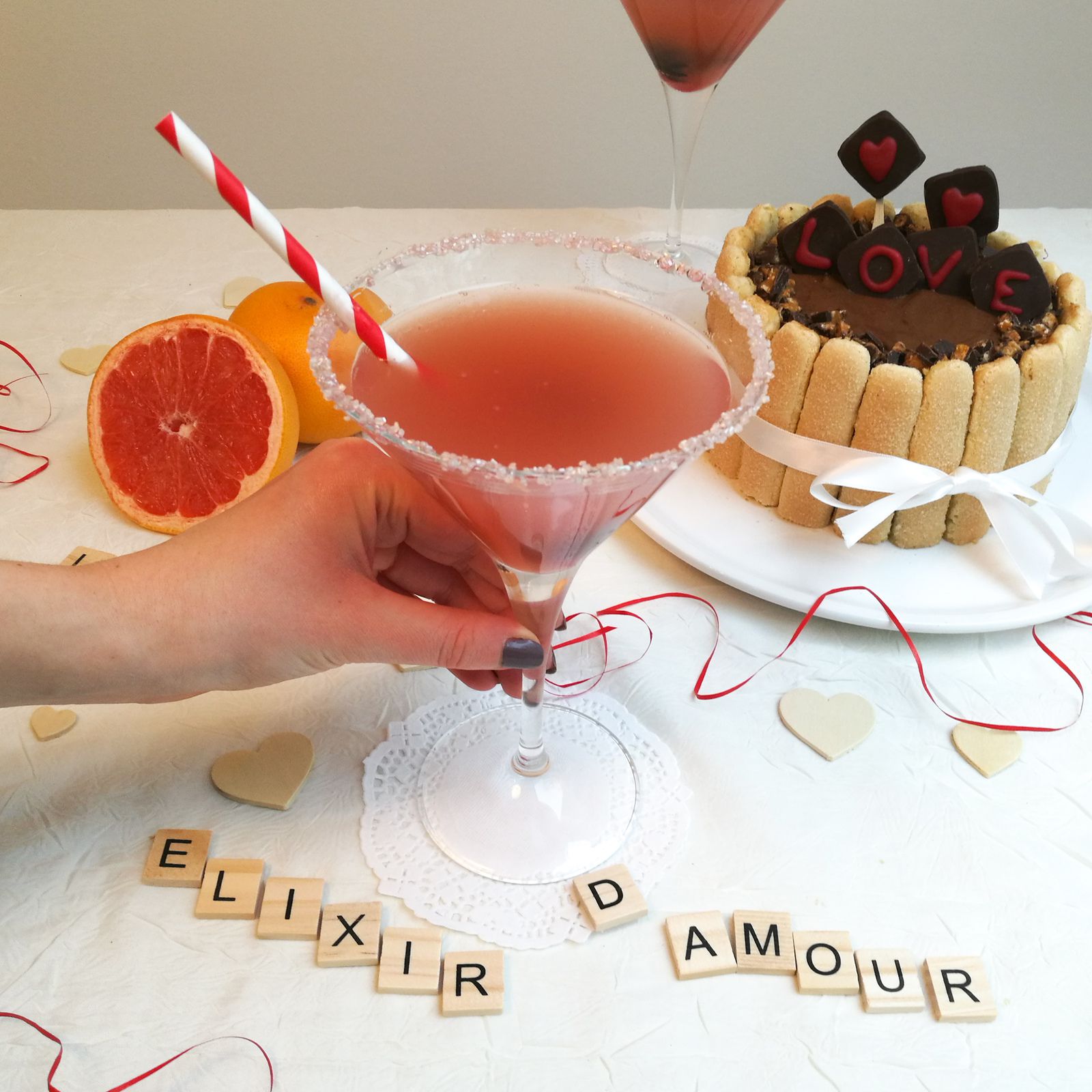 Cocktail Saint-Valentin : limonade, pamplemousse et hibiscus